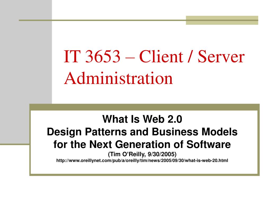 PPT - IT 3653 – Client / Server Administration PowerPoint Presentation ...
