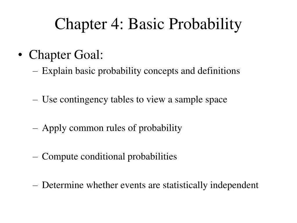 PPT - Chapter 4: Basic Probability PowerPoint Presentation, free ...