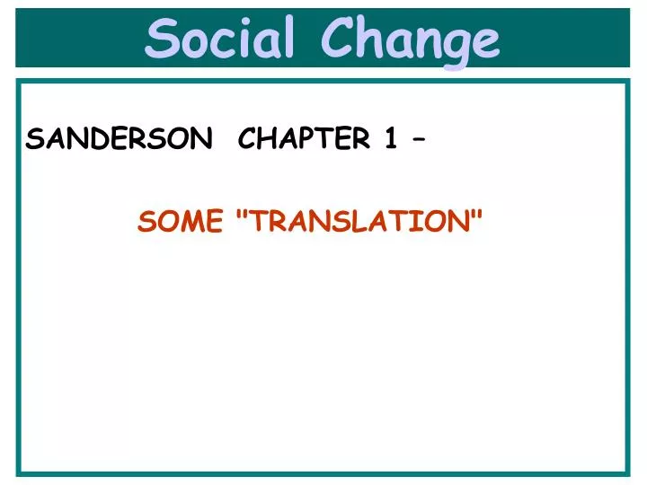 PPT - Social Change PowerPoint Presentation, free download - ID:4092037