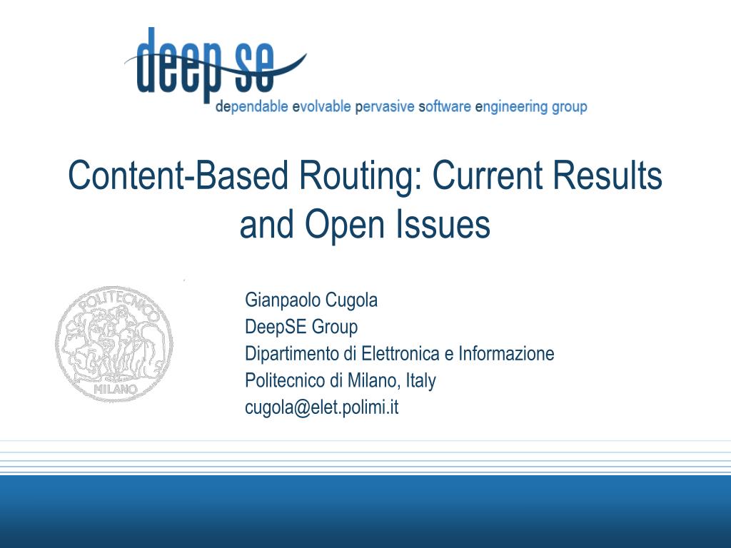 PPT - Content-Based Routing: Current Results and Open Issues PowerPoint ...