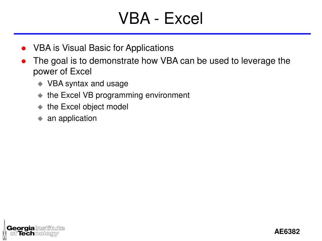 PPT - VBA - Excel PowerPoint Presentation, free download - ID:4094348