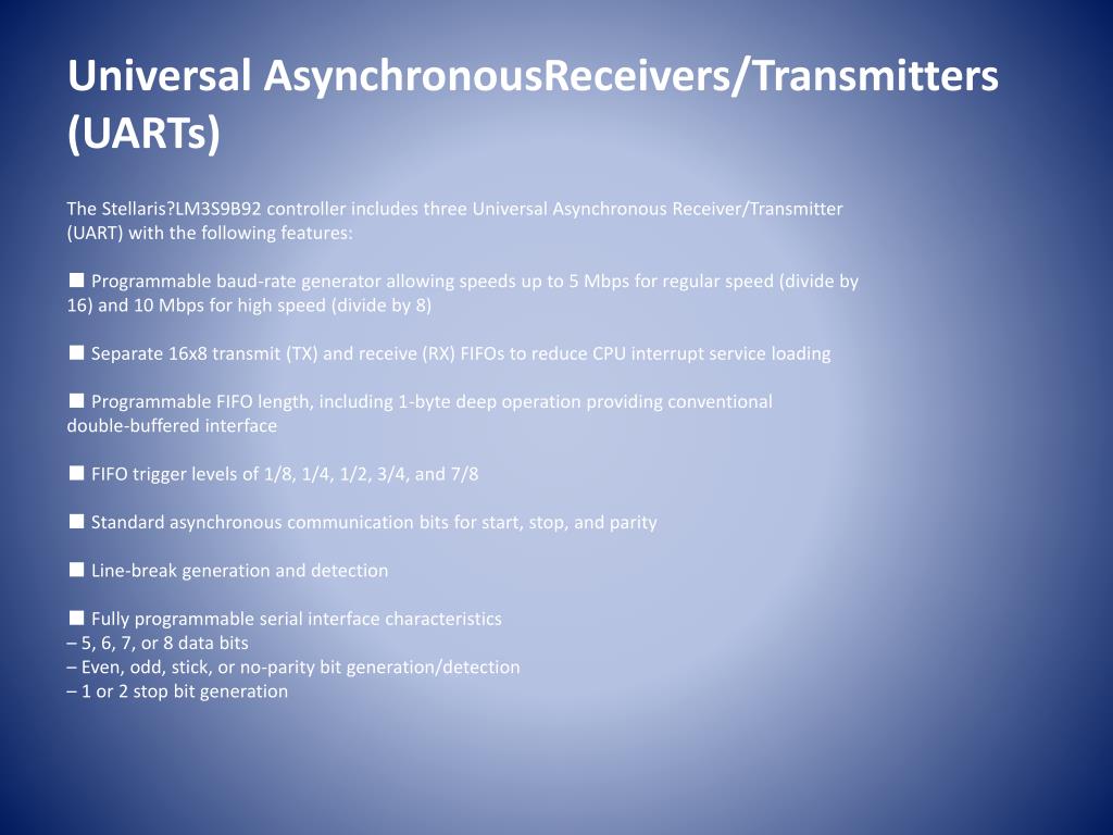 PPT - Universal AsynchronousReceivers/Transmitters (UARTs) PowerPoint ...