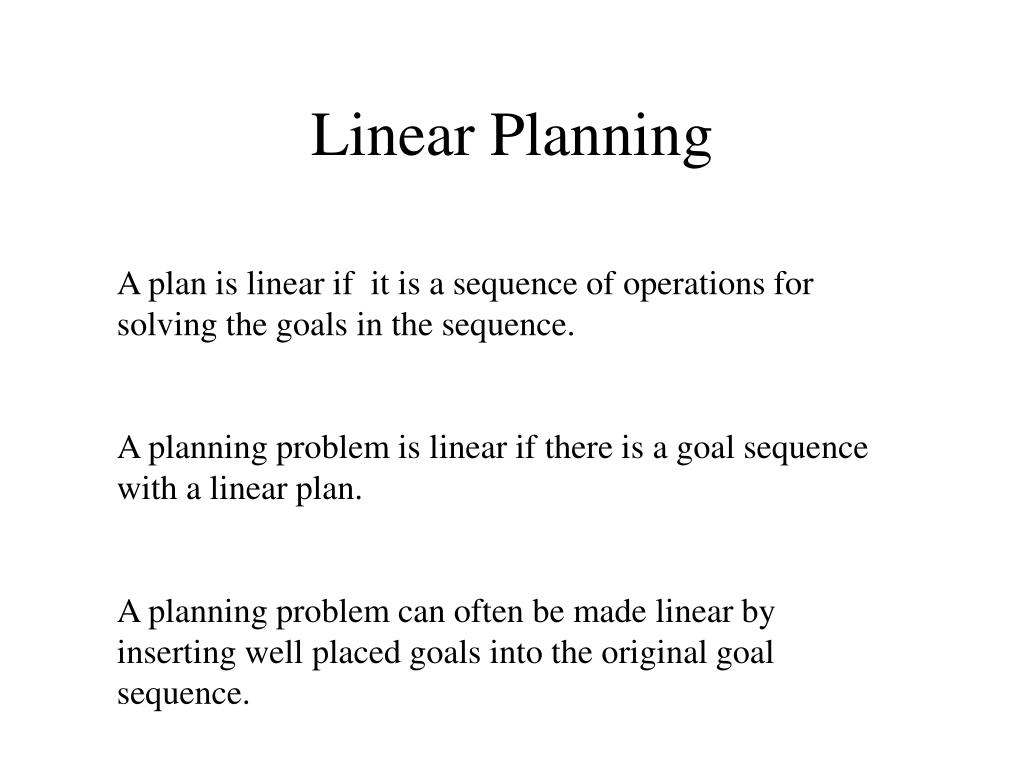 PPT - Linear Planning in Problem Solving: A Strategic Approach ...