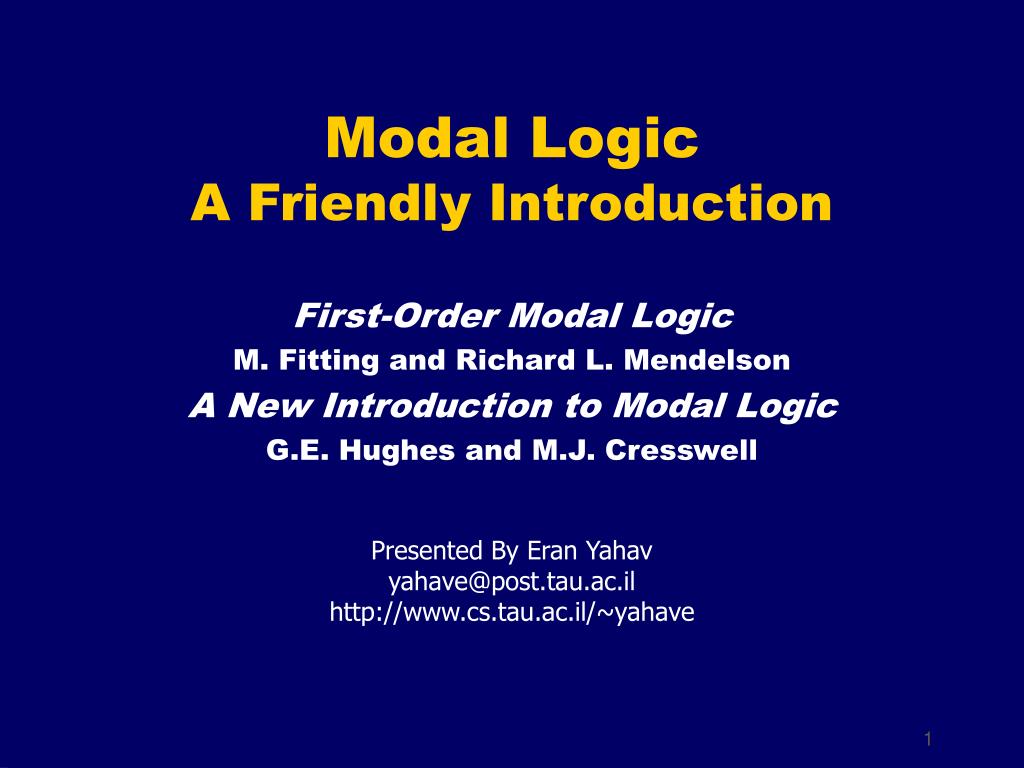 PPT - Modal Logic A Friendly Introduction PowerPoint Presentation, free ...