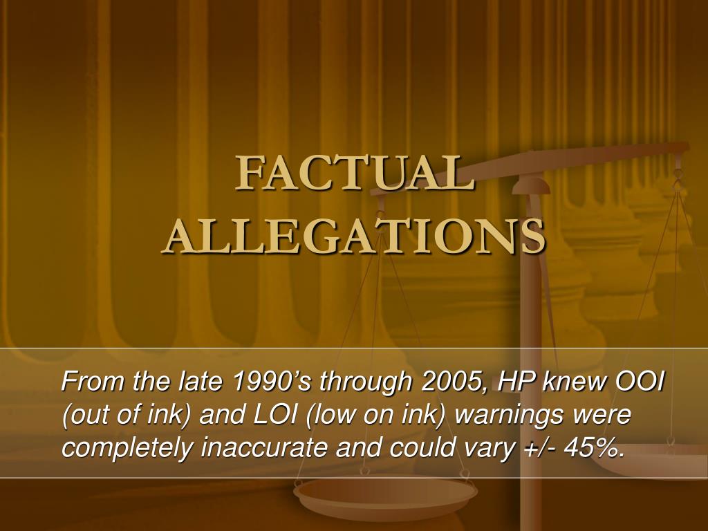 PPT - FACTUAL ALLEGATIONS PowerPoint Presentation, free download - ID ...