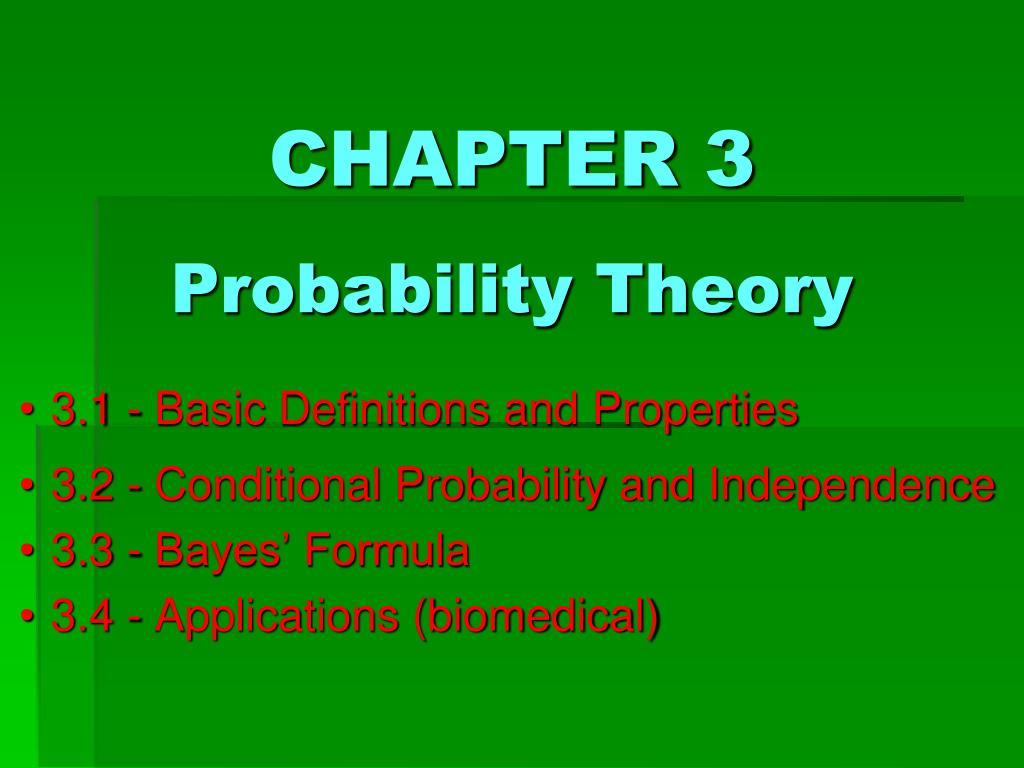 PPT - Biomedical Applications of Probability Theory in Disease Studies ...