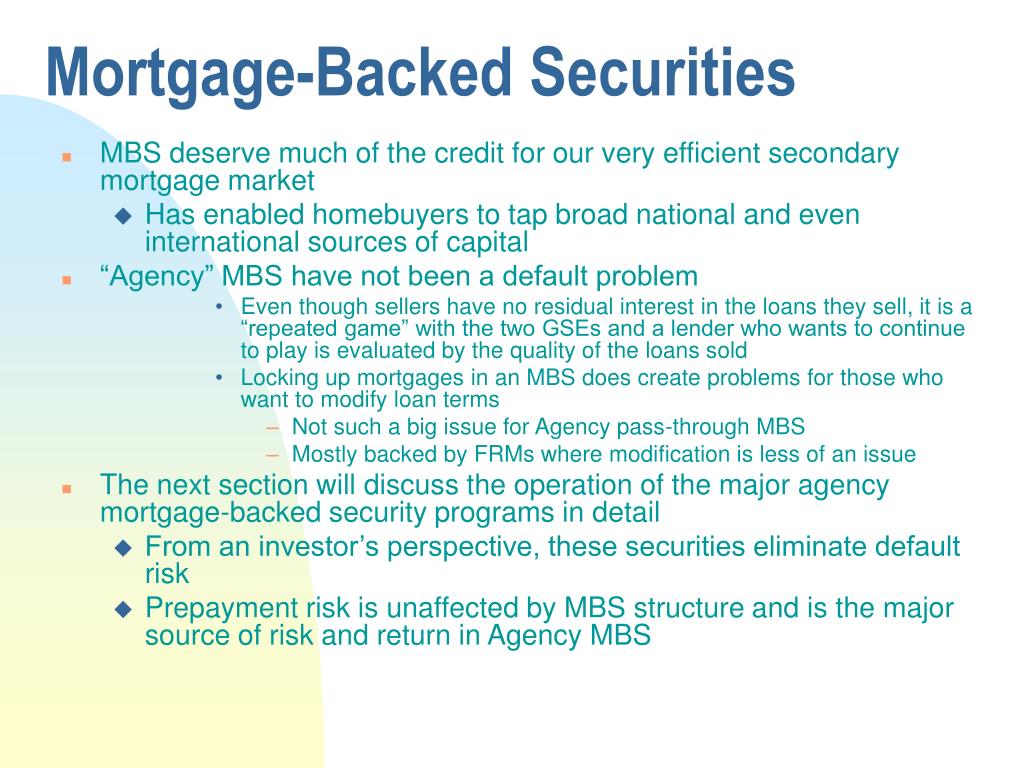 PPT - Mortgage-Backed Securities PowerPoint Presentation, free download ...