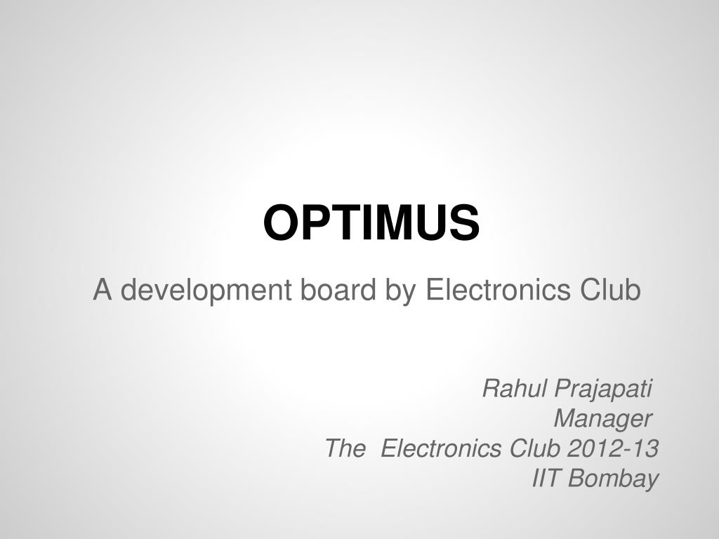 PPT - OPTIMUS PowerPoint Presentation, free download - ID:4126242