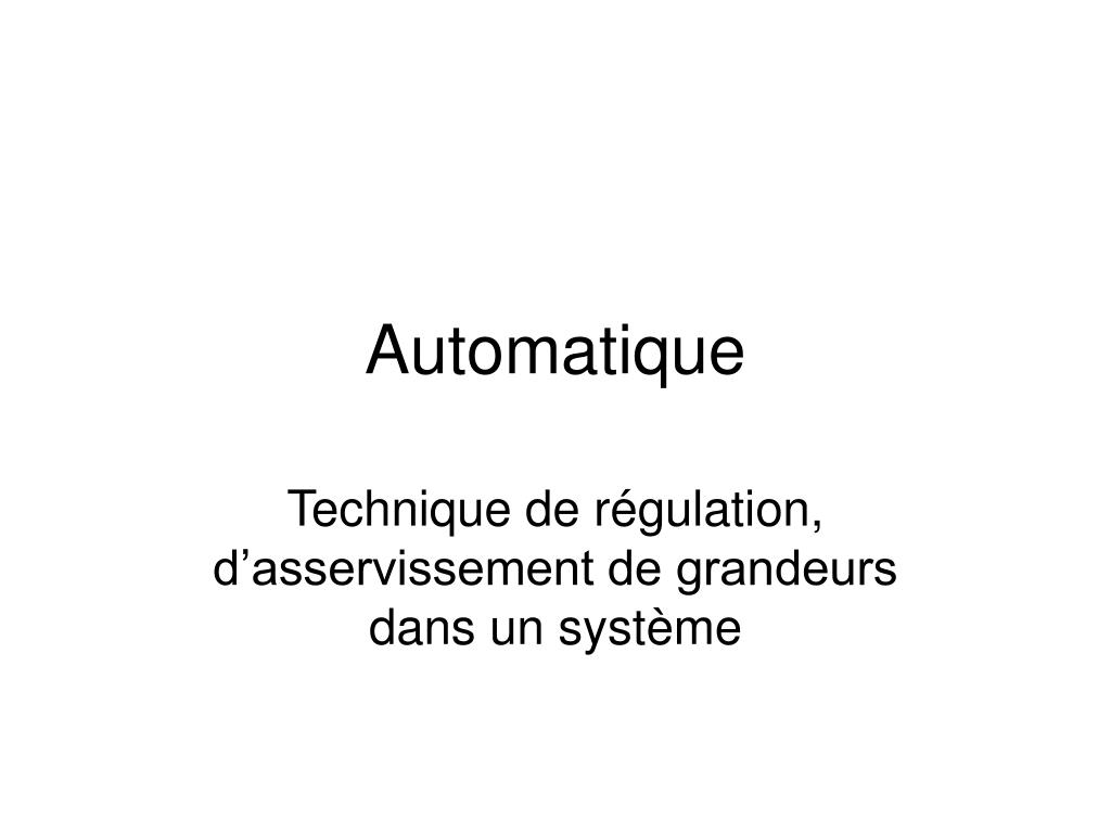 PPT - Automatique PowerPoint Presentation, free download - ID:4126315
