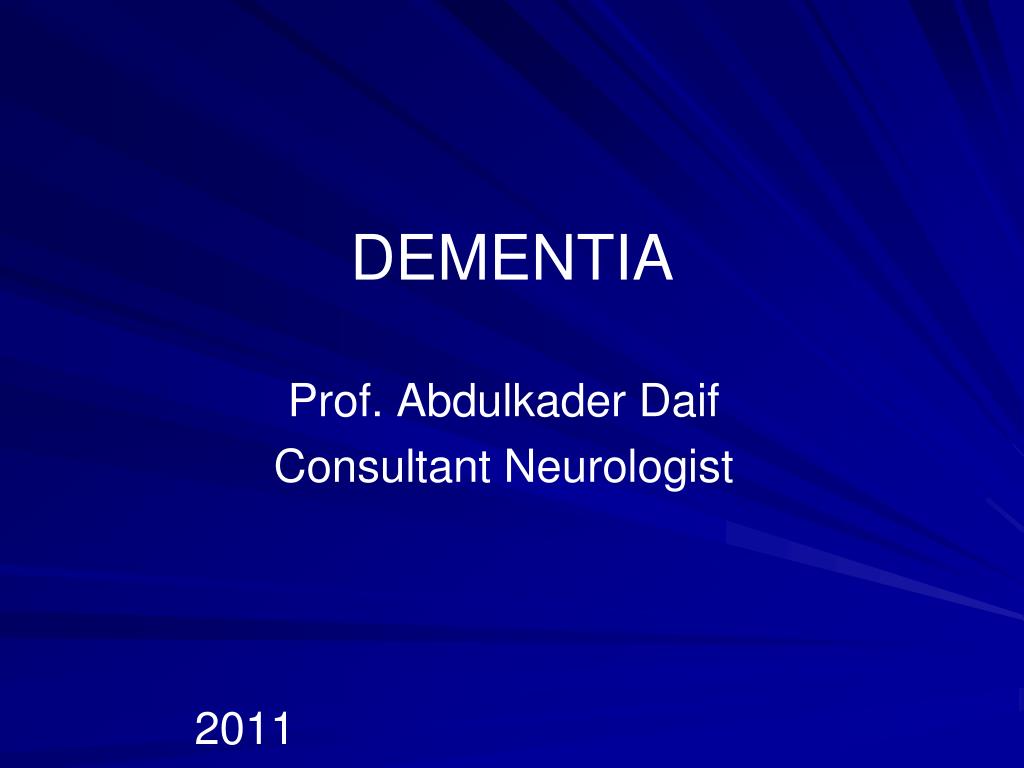 PPT - DEMENTIA PowerPoint Presentation, free download - ID:4126830