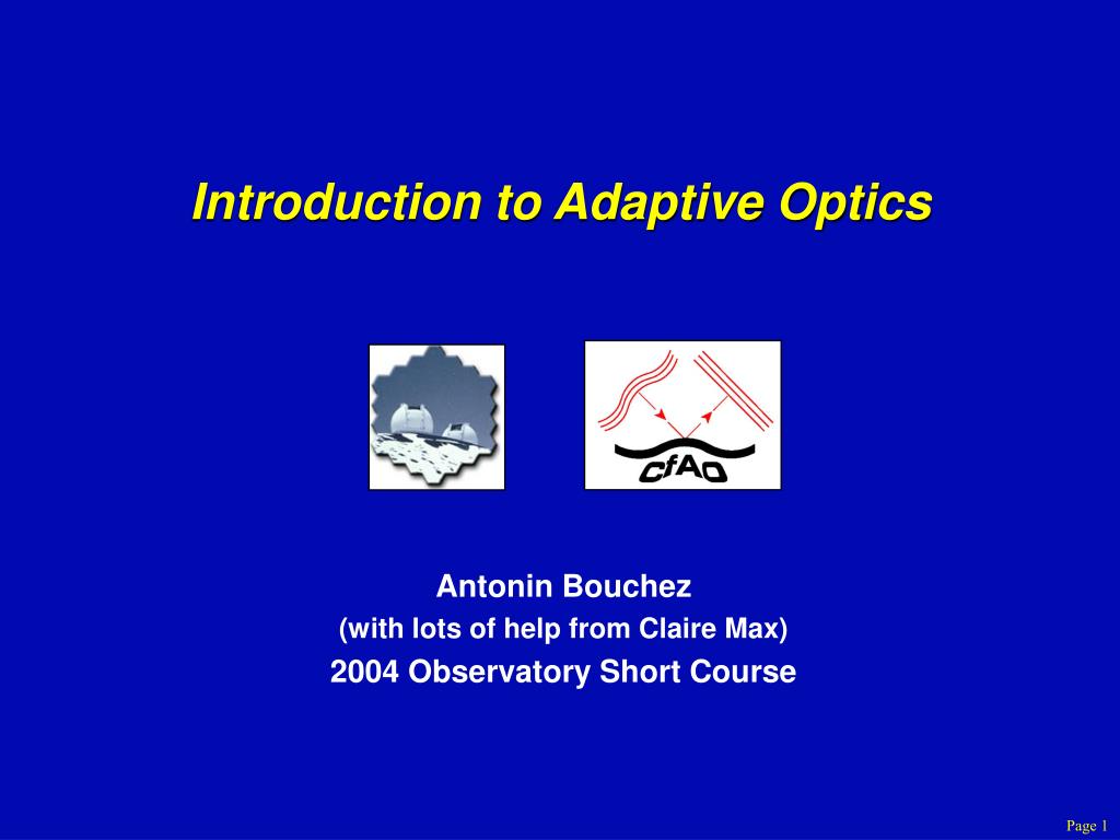 PPT - Introduction to Adaptive Optics PowerPoint Presentation, free ...