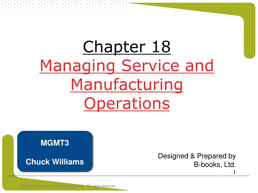 PPT - Chapter 18 Managing Service and Manufacturing Operations ...