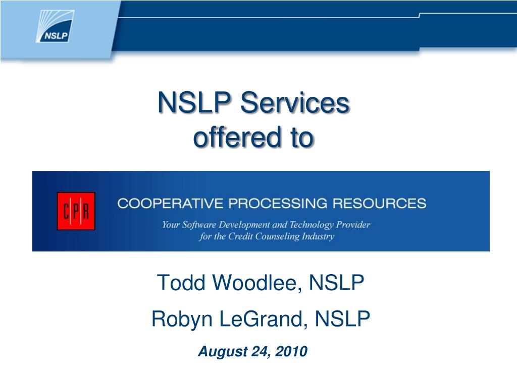 PPT - NSLP Services offered to PowerPoint Presentation, free download ...