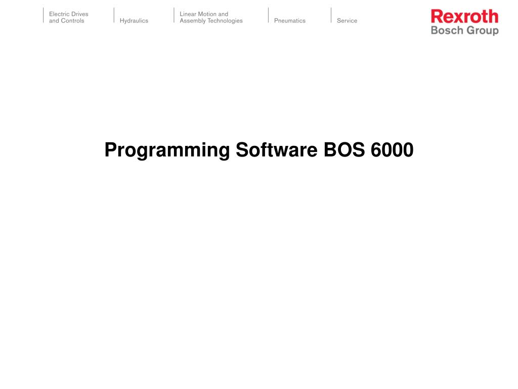 PPT - Programming Software BOS 6000 PowerPoint Presentation, free ...
