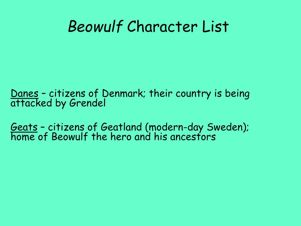 PPT - Beowulf Character List PowerPoint Presentation, free download ...