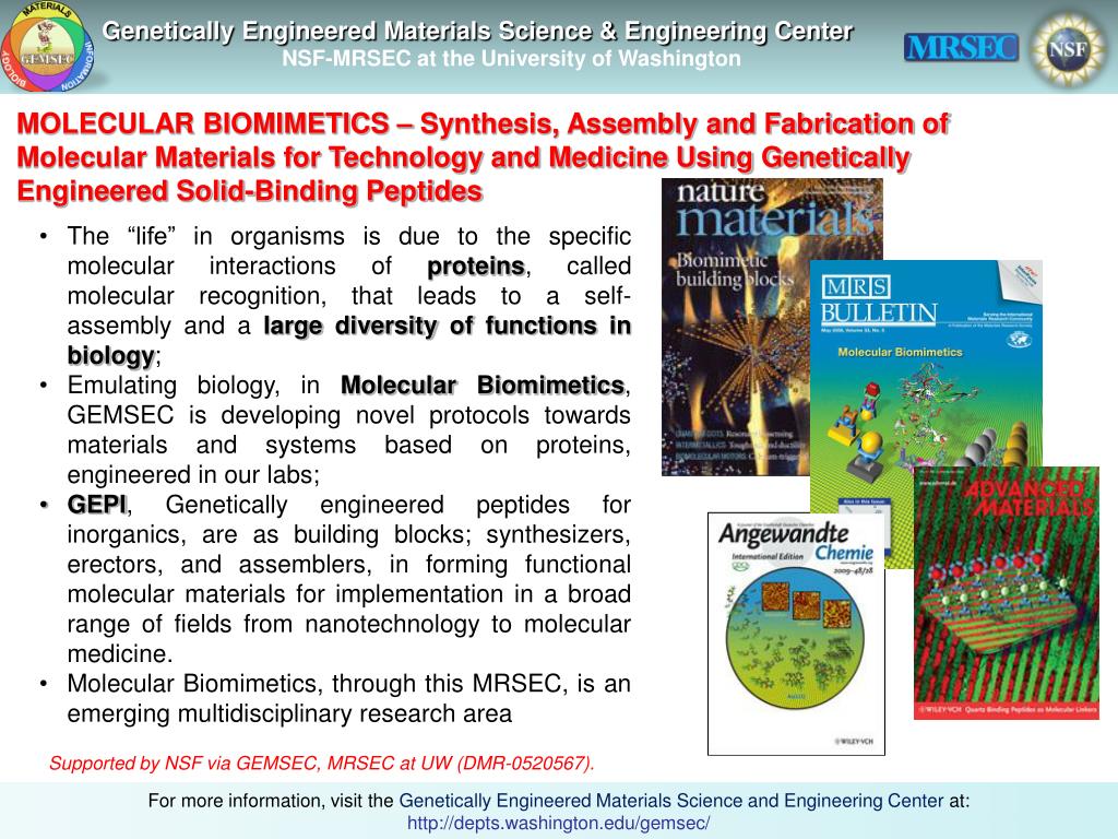 PPT - Genetically Engineered Materials Science & Engineering Center ...