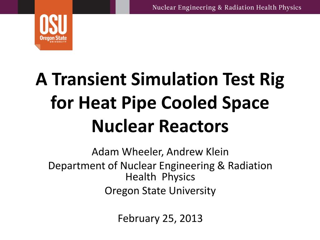 PPT - A Transient Simulation Test Rig for Heat Pipe Cooled Space ...