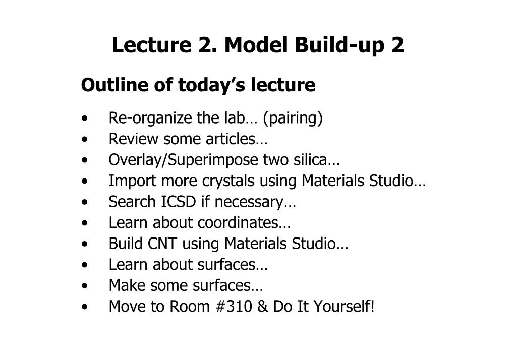 PPT - Lecture 2. Model Build-up 2 PowerPoint Presentation, free ...