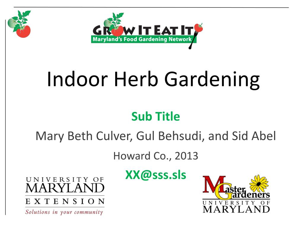 PPT - Indoor Herb Gardening PowerPoint Presentation, free download - ID ...