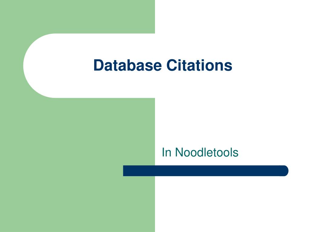 PPT - Database Citations PowerPoint Presentation, free download - ID ...