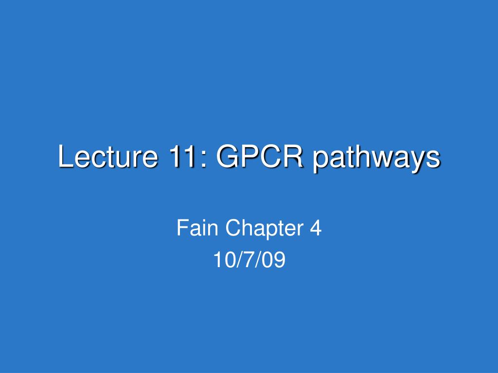 PPT - Lecture 11: GPCR pathways PowerPoint Presentation, free download ...