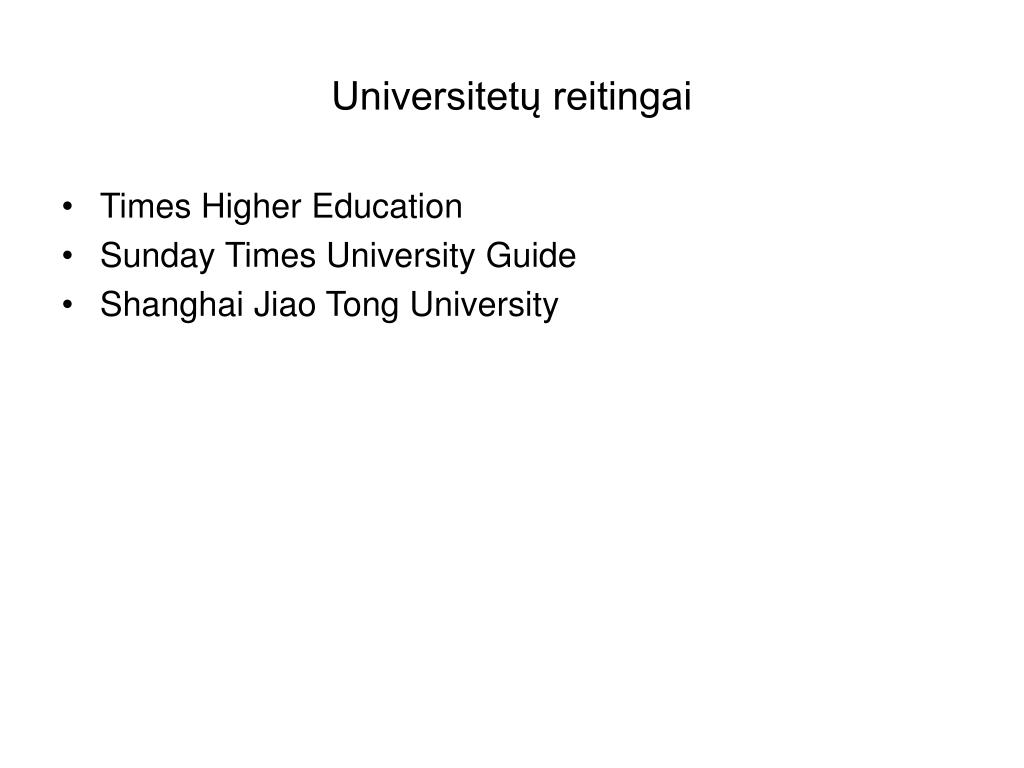 PPT - Universitetų reitingai PowerPoint Presentation, free download ...