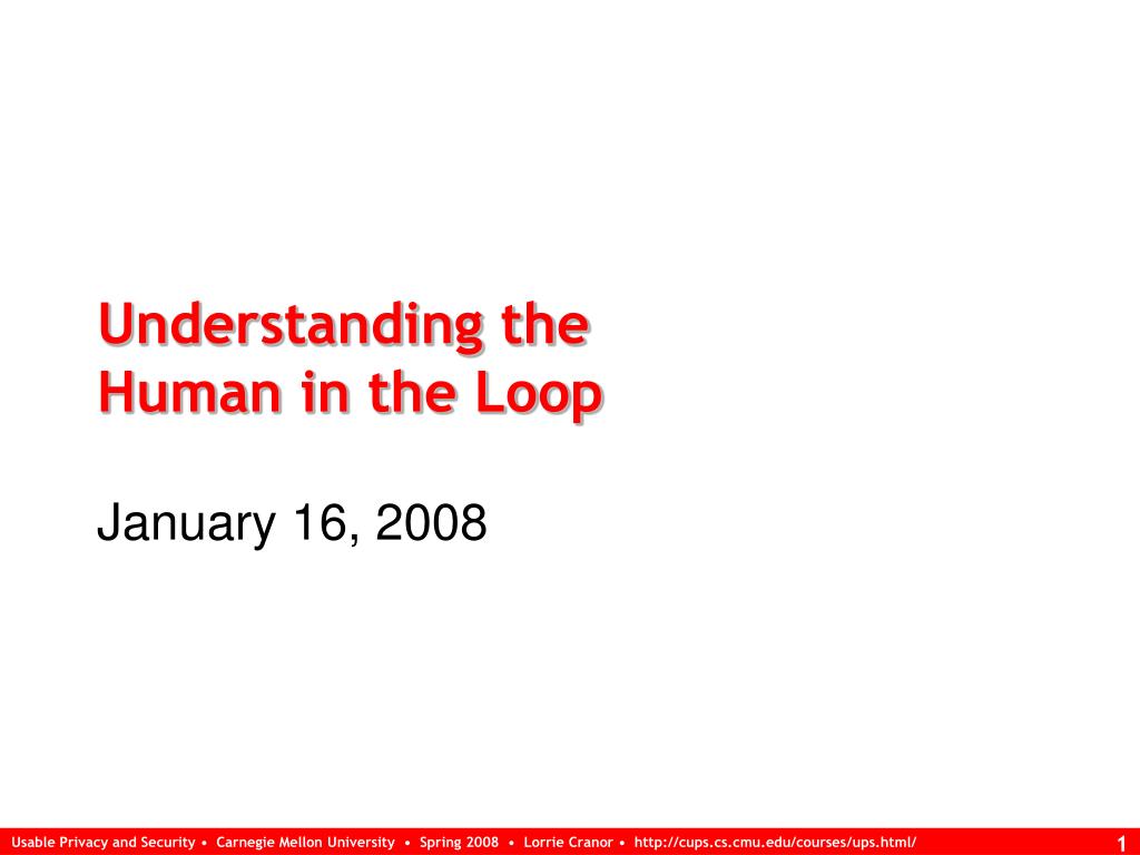 PPT - Understanding the Human in the Loop PowerPoint Presentation, free ...