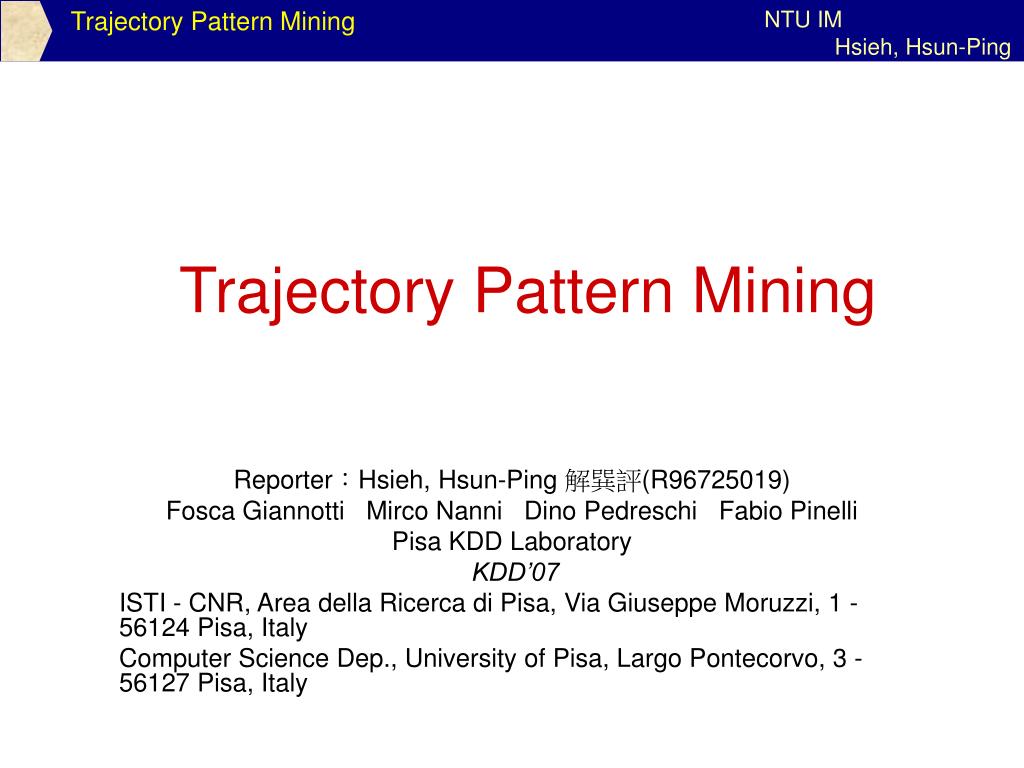 PPT - Trajectory Pattern Mining PowerPoint Presentation, free download - ID:4156703