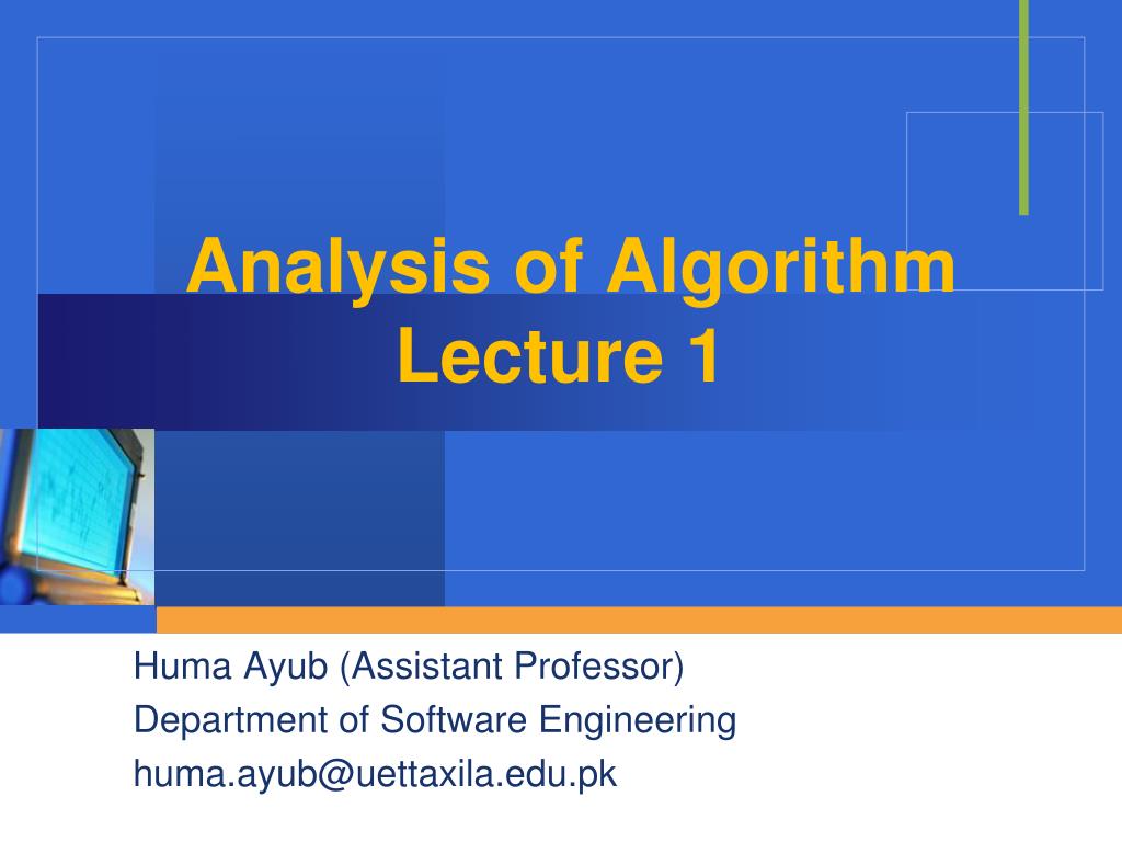 PPT - Analysis of Algorithm Lecture 1 PowerPoint Presentation, free ...