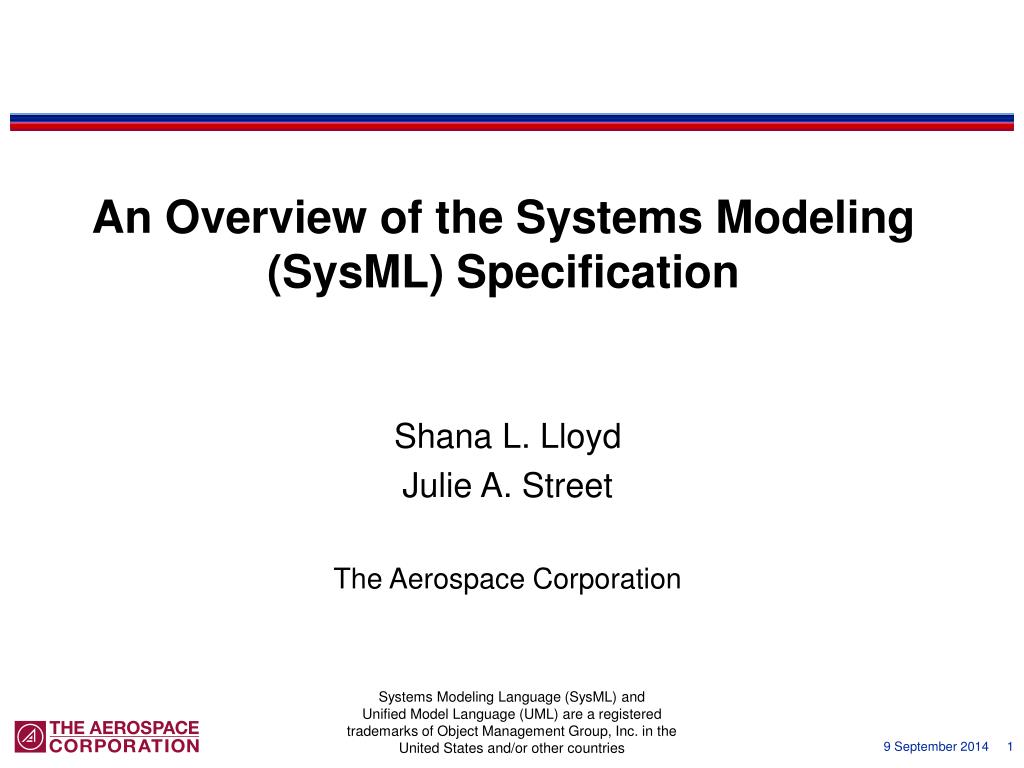 PPT - An Overview of the Systems Modeling (SysML) Specification ...