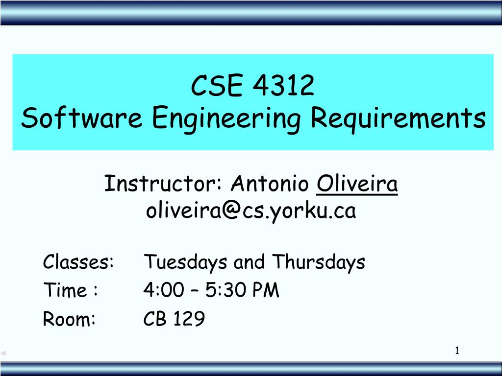 PPT - CSE 4312 Software Engineering Requirements PowerPoint ...