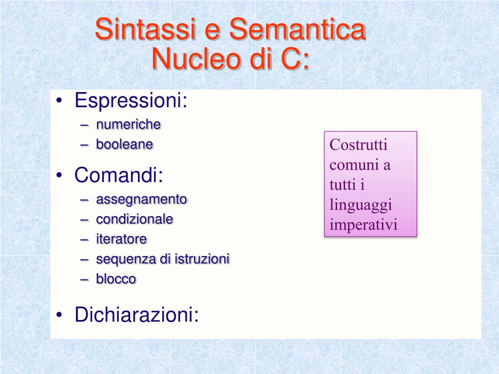 PPT - Sintassi e Semantica Nucleo di C: PowerPoint Presentation, free download - ID:4161439