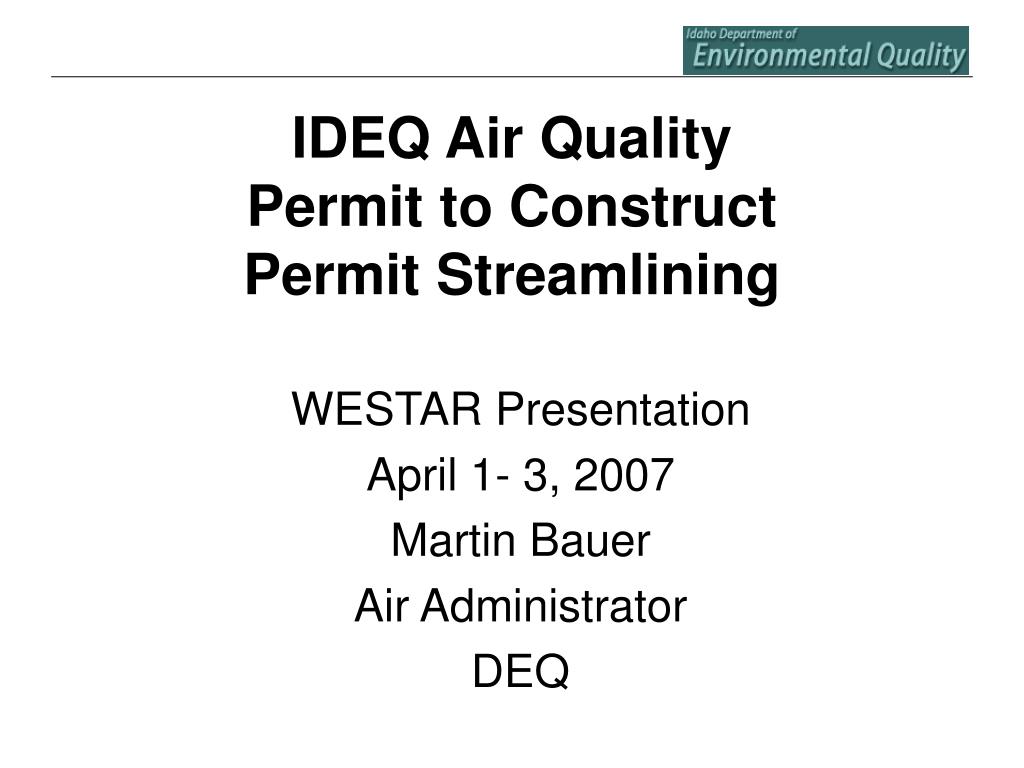 PPT - Dynamic Air Permit Streamlining for Improved Efficiency and ...