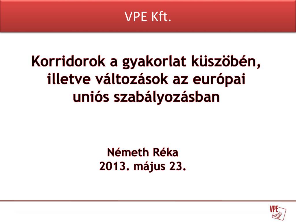PPT - VPE Kft. PowerPoint Presentation, free download - ID:4162277