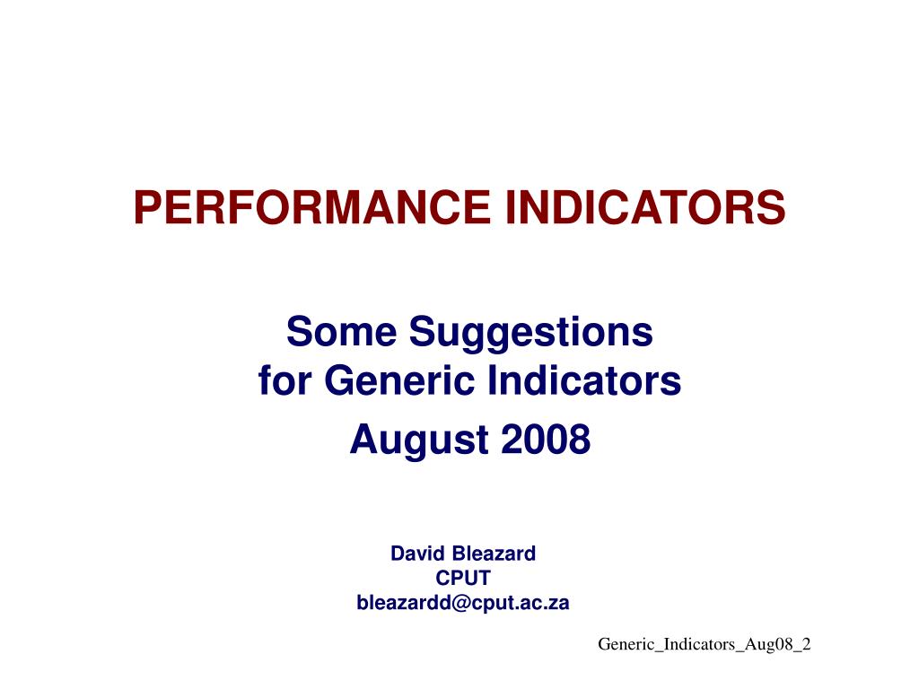 PPT - PERFORMANCE INDICATORS PowerPoint Presentation, free download ...