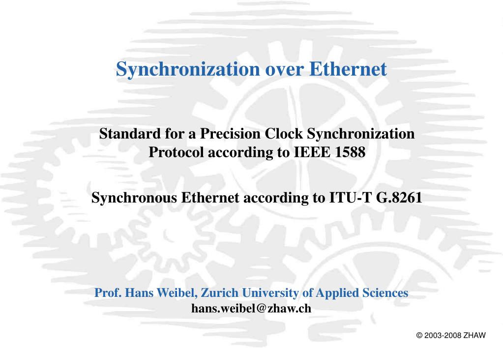 PPT - Synchronization over Ethernet PowerPoint Presentation, free ...