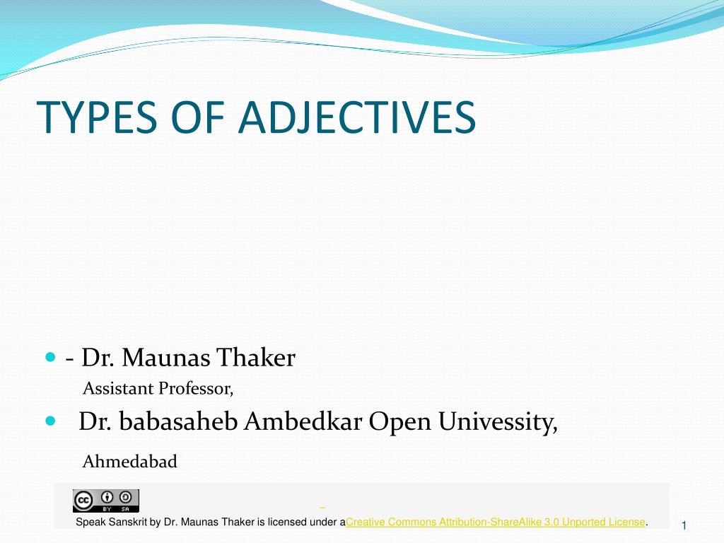PPT - TYPES OF ADJECTIVES PowerPoint Presentation, free download - ID ...