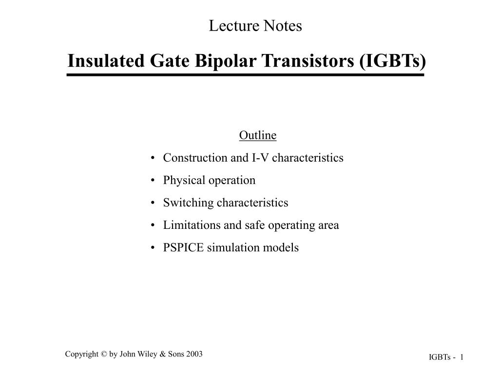 PPT - Insulated Gate Bipolar Transistors (IGBTs) PowerPoint ...