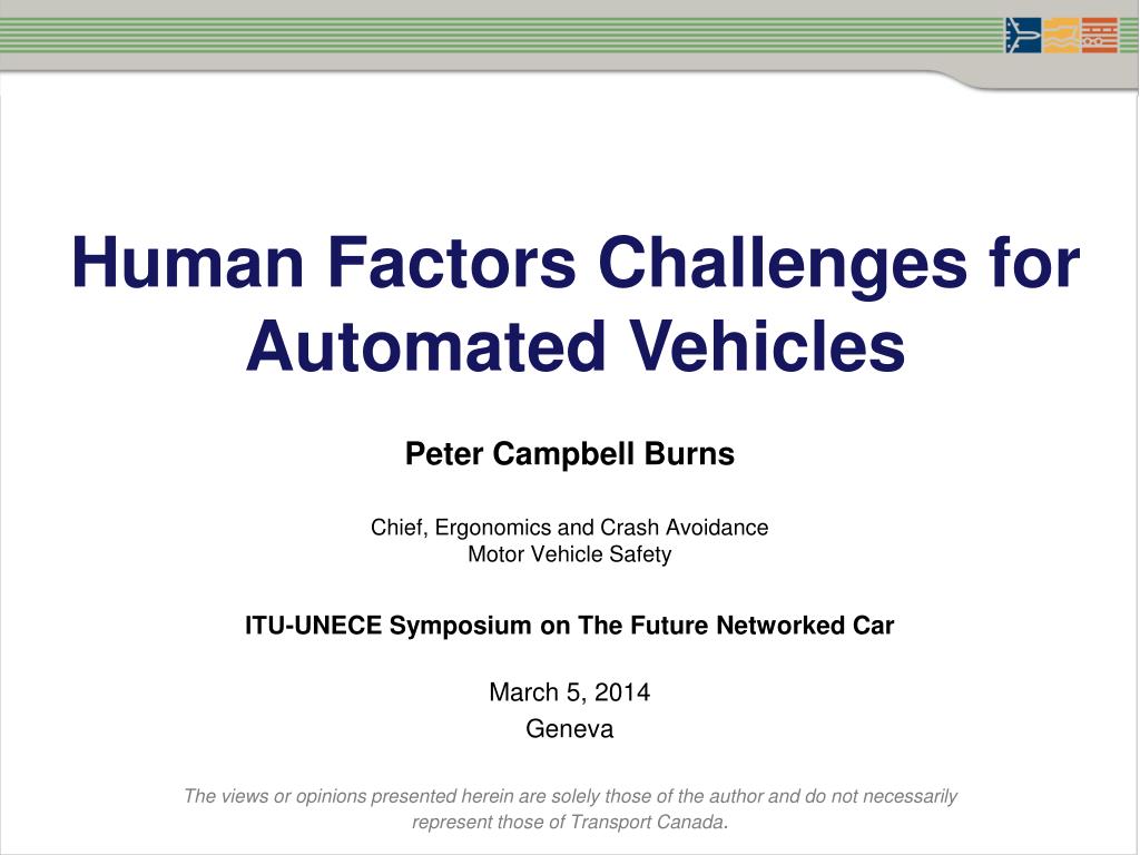 PPT - Human Factors Challenges for Automated Vehicles PowerPoint ...