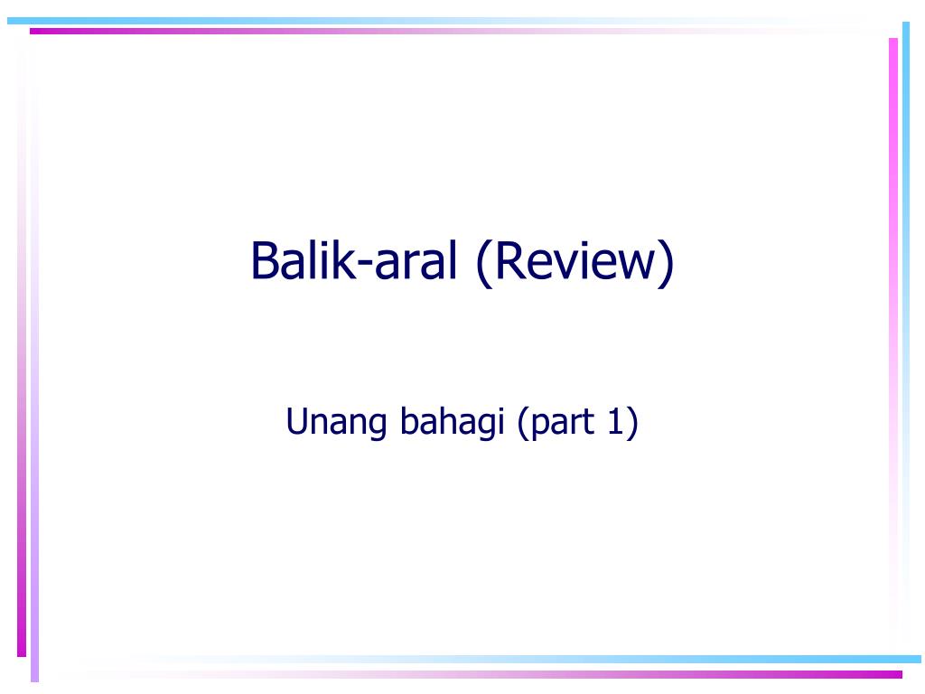 PPT - Balik-aral (Review) PowerPoint Presentation, free download - ID ...
