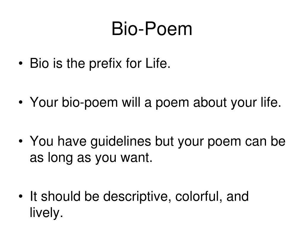 PPT - Bio-Poem PowerPoint Presentation, free download - ID:4174378