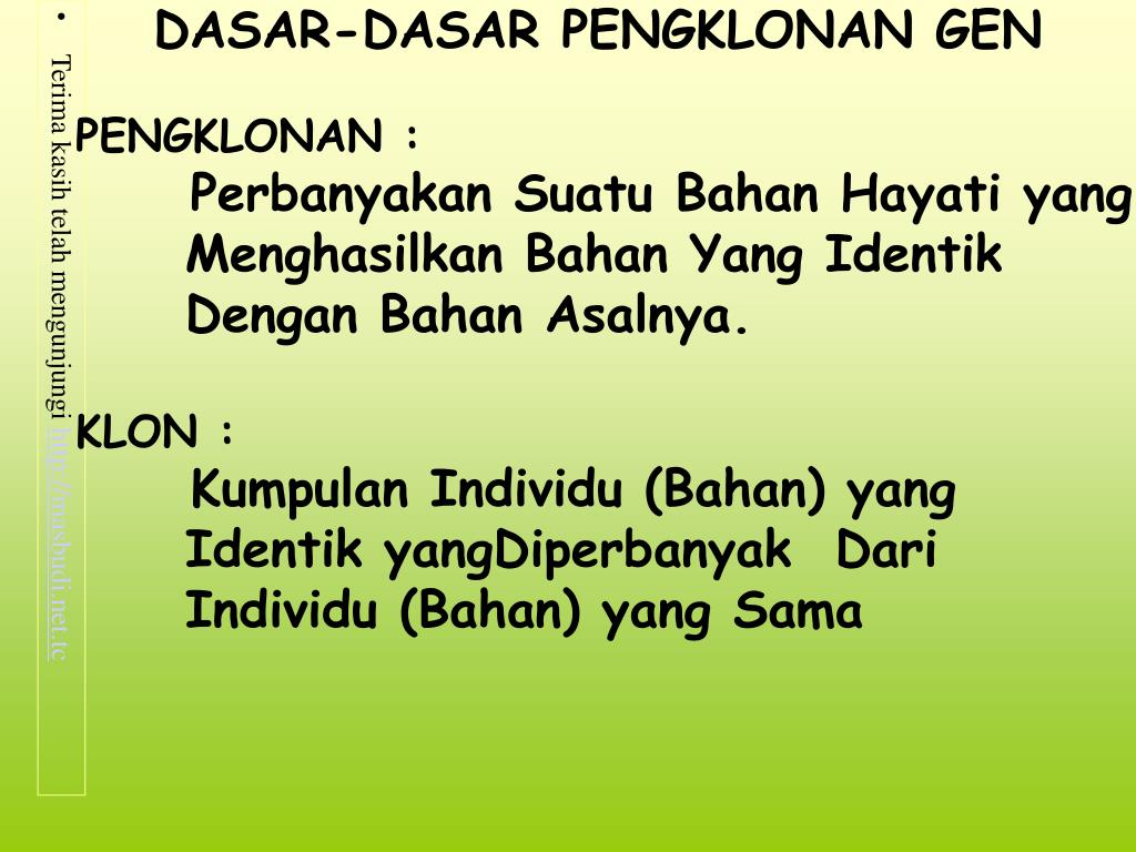 PPT - DASAR-DASAR PENGKLONAN GEN PowerPoint Presentation, free download ...