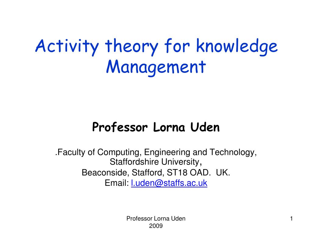 PPT - Activity theory for knowledge Management PowerPoint Presentation ...