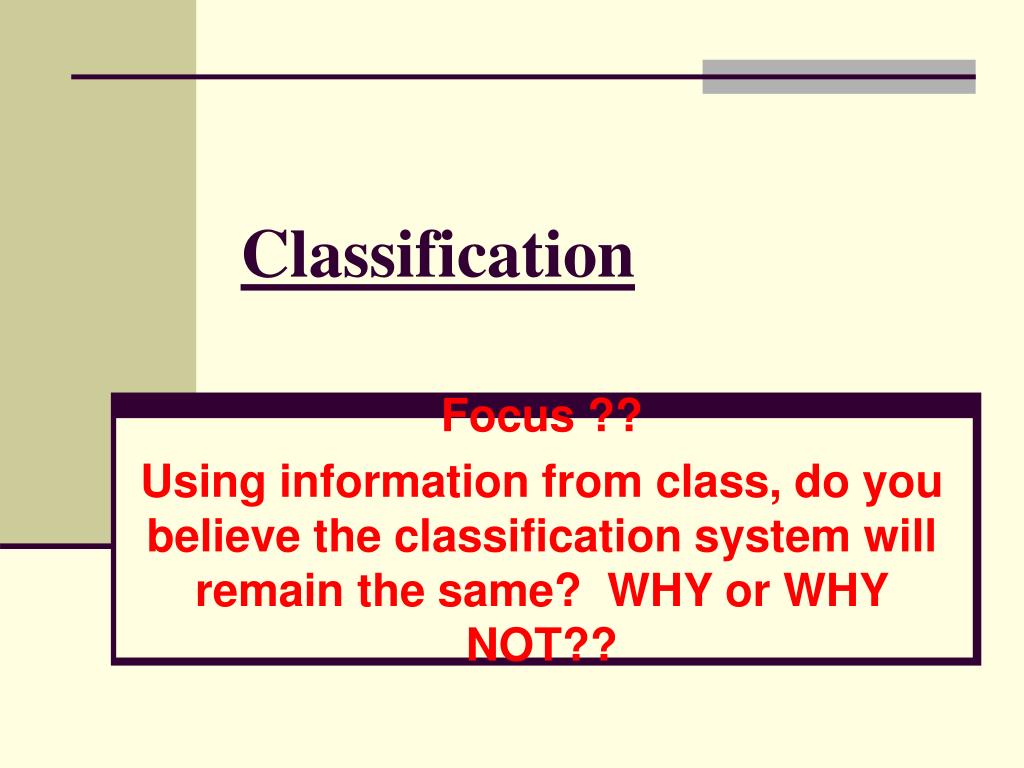 PPT - Classification PowerPoint Presentation, free download - ID:4184139