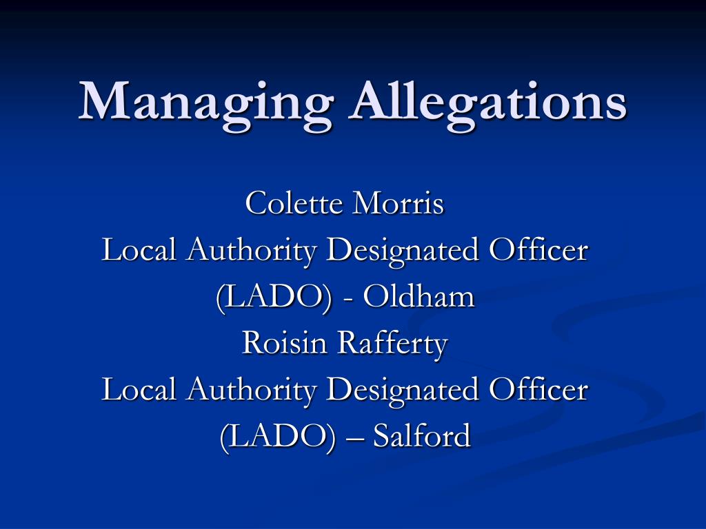 PPT - Managing Allegations PowerPoint Presentation, free download - ID ...