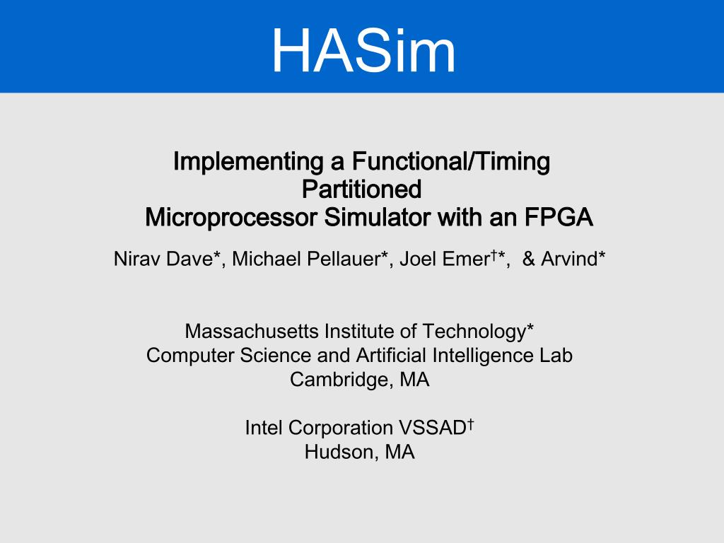 Ppt Implementing A Functionaltiming Partitioned Microprocessor Simulator With An Fpga