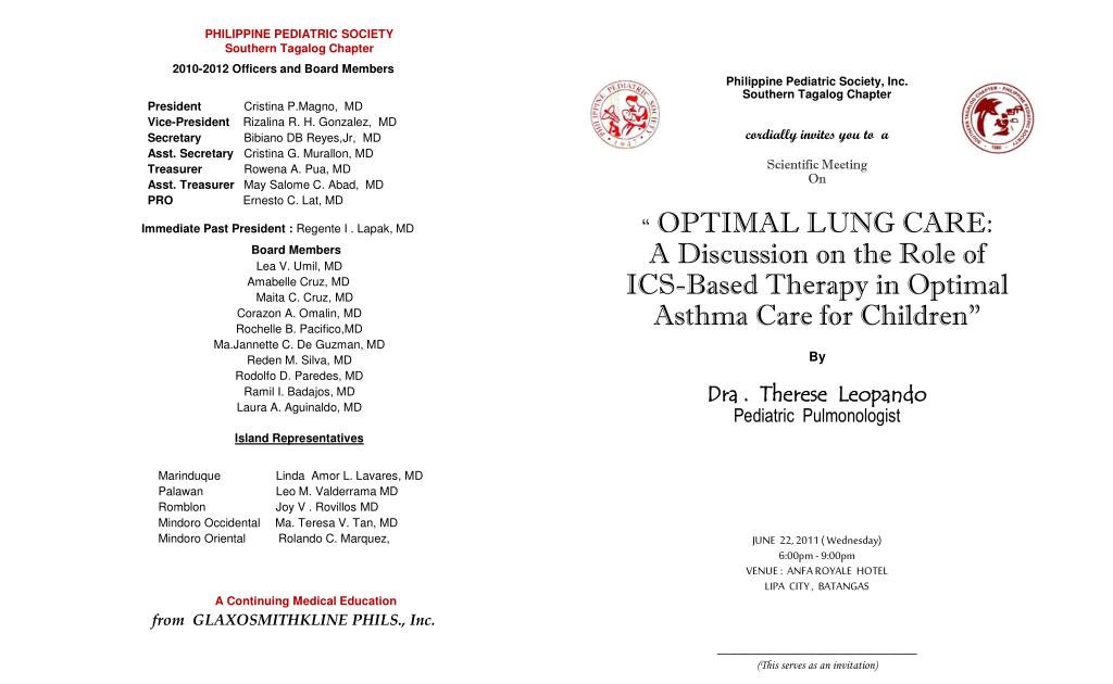 PPT - Philippine Pediatric Society, Inc. Southern Tagalog Chapter ...