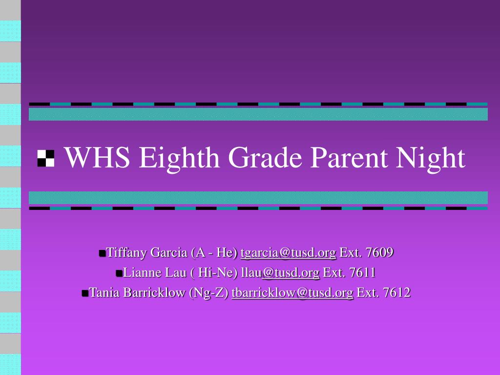 PPT - WHS Eighth Grade Parent Night PowerPoint Presentation, free ...