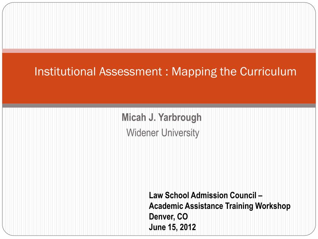PPT - Institutional Assessment : Mapping the Curriculum PowerPoint ...