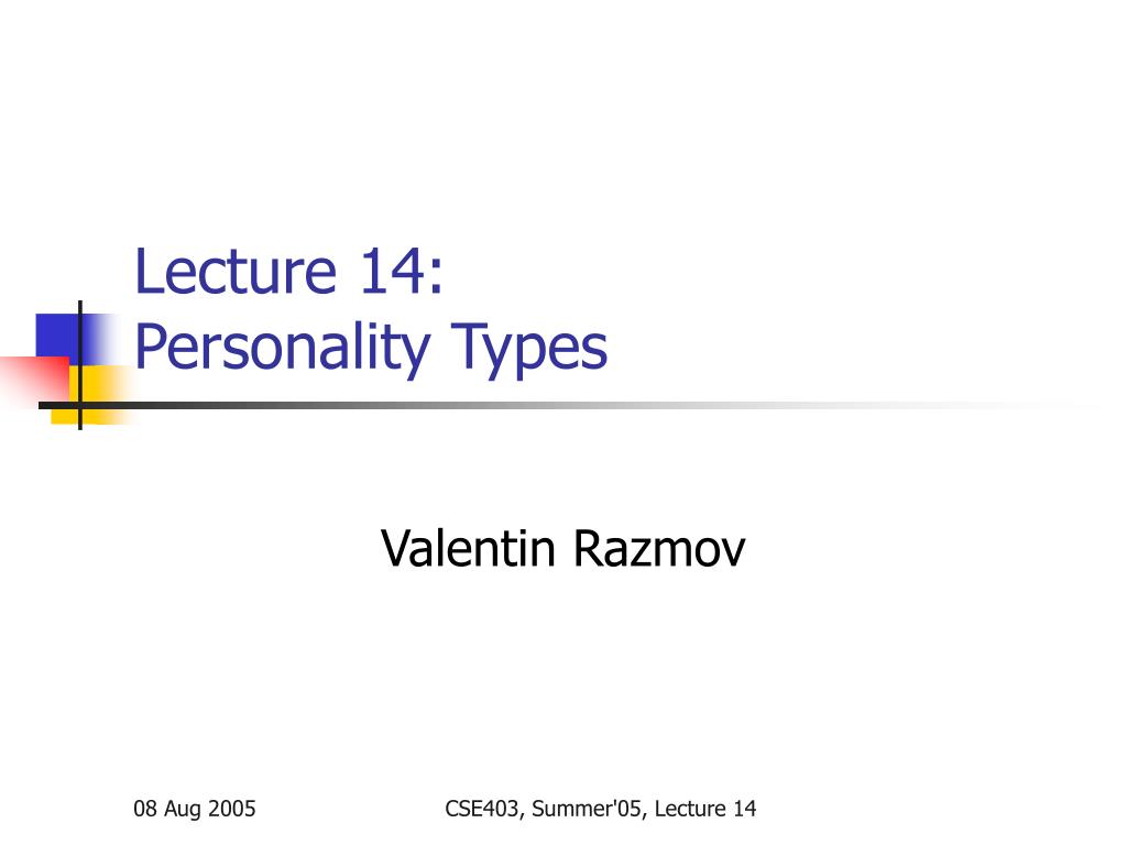 PPT - Lecture 14: Personality Types PowerPoint Presentation, free ...